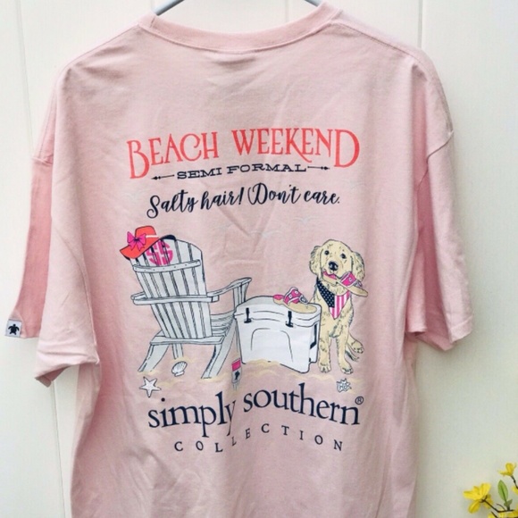 Simply Southern | Tops | Nwt Simply Southern Soft Pink Beach Weekend ...
